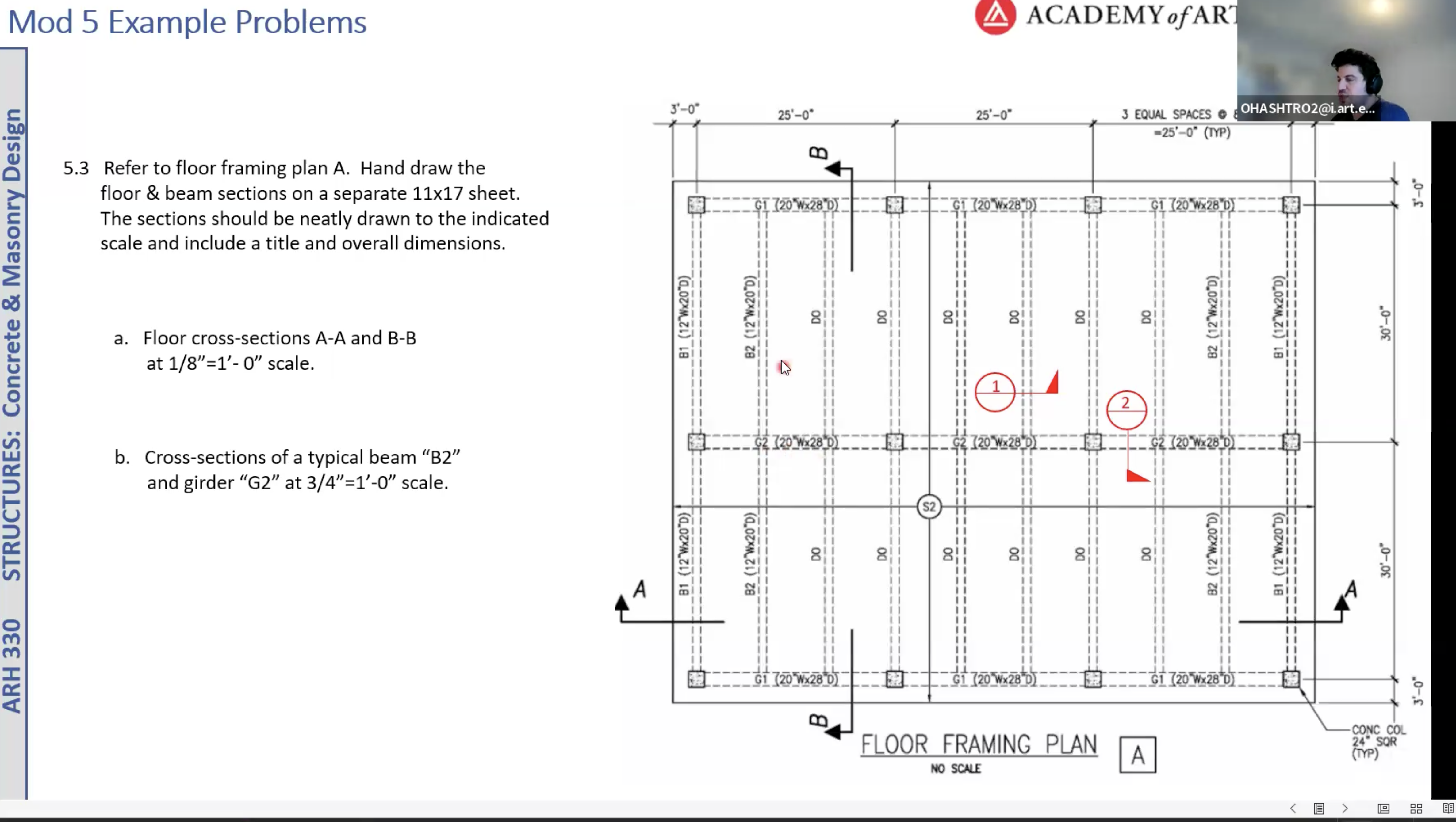 Mod 5 ﻿Example Problems5.3 ﻿Refer to ﻿floor framing | Chegg.com