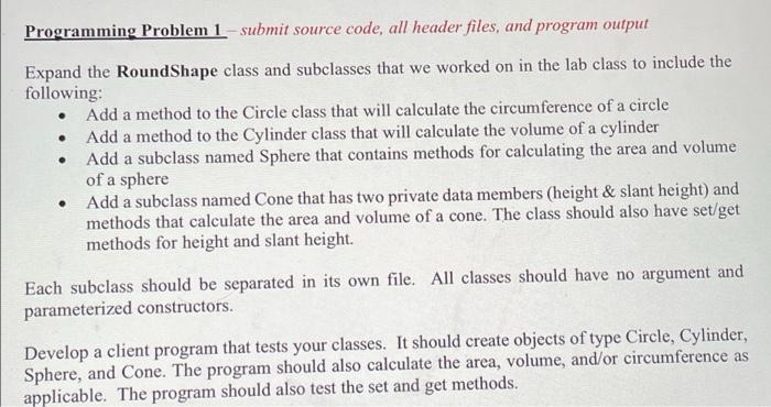 Solved Programming Problem 1 - submit source code, all | Chegg.com