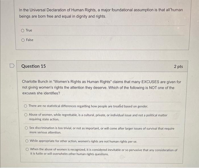 In the Universal Declaration of Human Rights, a major | Chegg.com