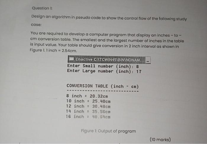 Solved Question I: Design an algorithm in pseudo code to | Chegg.com