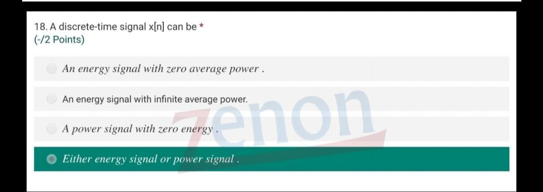 Solved 18. A discrete-time signal x[n] can be * (-/2 Points) | Chegg.com