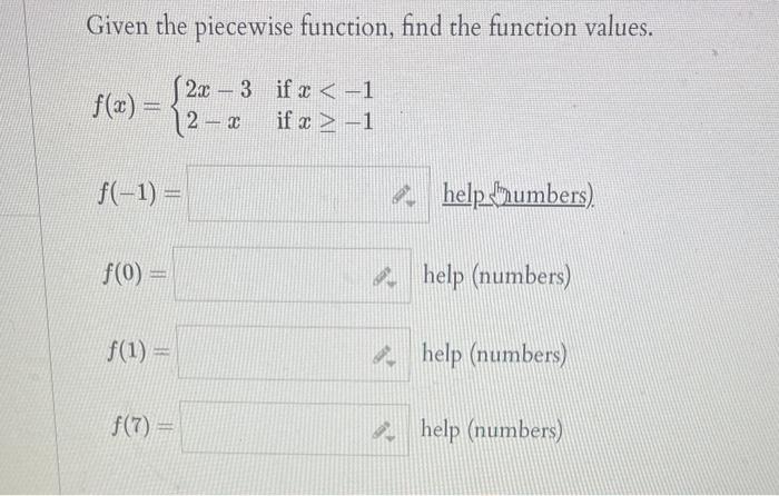 Solved Given The Piecewise Function Find The Function 6075