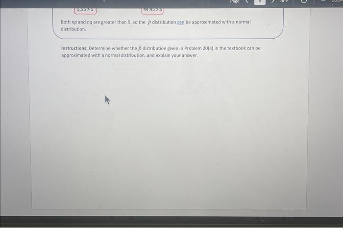 Solved 20. Basic Computation: p^ Distribution Suppose we | Chegg.com