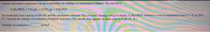 Solved Calculate enthalpy changes for the following: a. | Chegg.com