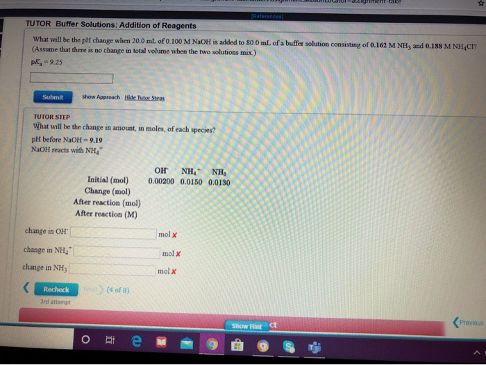 Solved TUTOR Buffer Solutions: Addition of Reagents What | Chegg.com