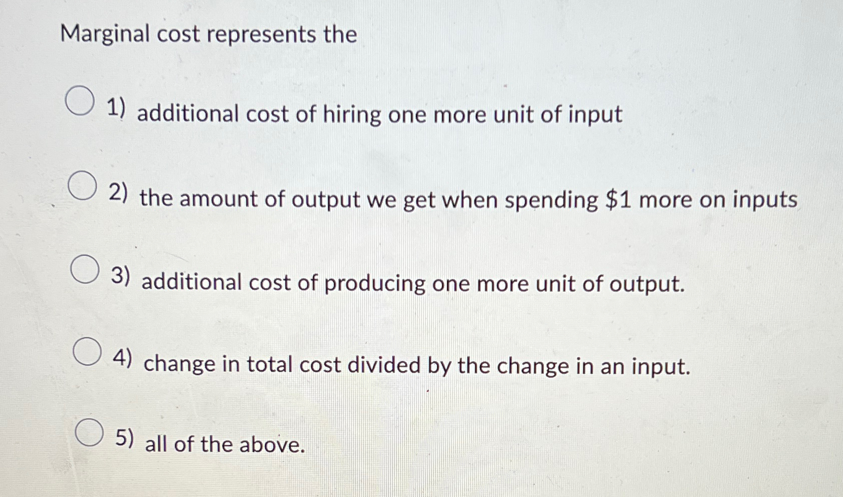 Solved Marginal cost represents theadditional cost of hiring | Chegg.com