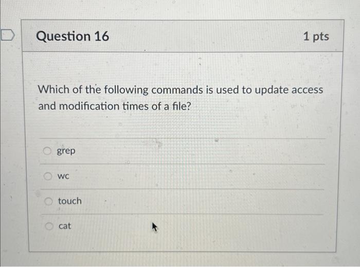 Solved Which of the following commands is used to update | Chegg.com