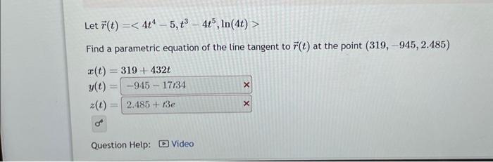 Solved Let r(t)= Find a parametric | Chegg.com