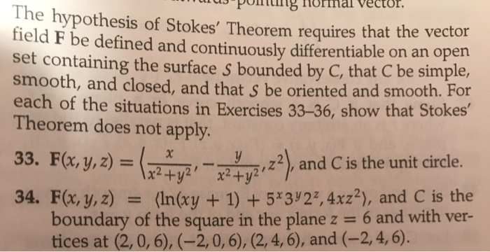 Solved uus polling normal vector. The hypothesis of Stokes' | Chegg.com