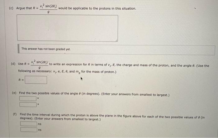 Solved Protons are projected with an initial speed V = 9.25 | Chegg.com