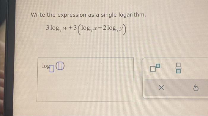 Solved Write the expression as a single logarithm. | Chegg.com