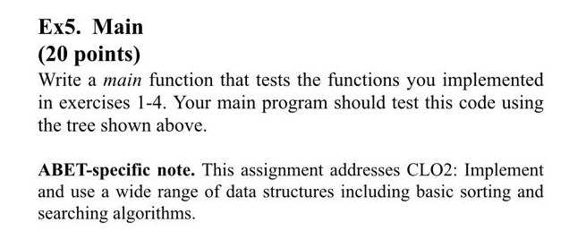 Ex5. ﻿Main(20 ﻿points)Write a main function that | Chegg.com