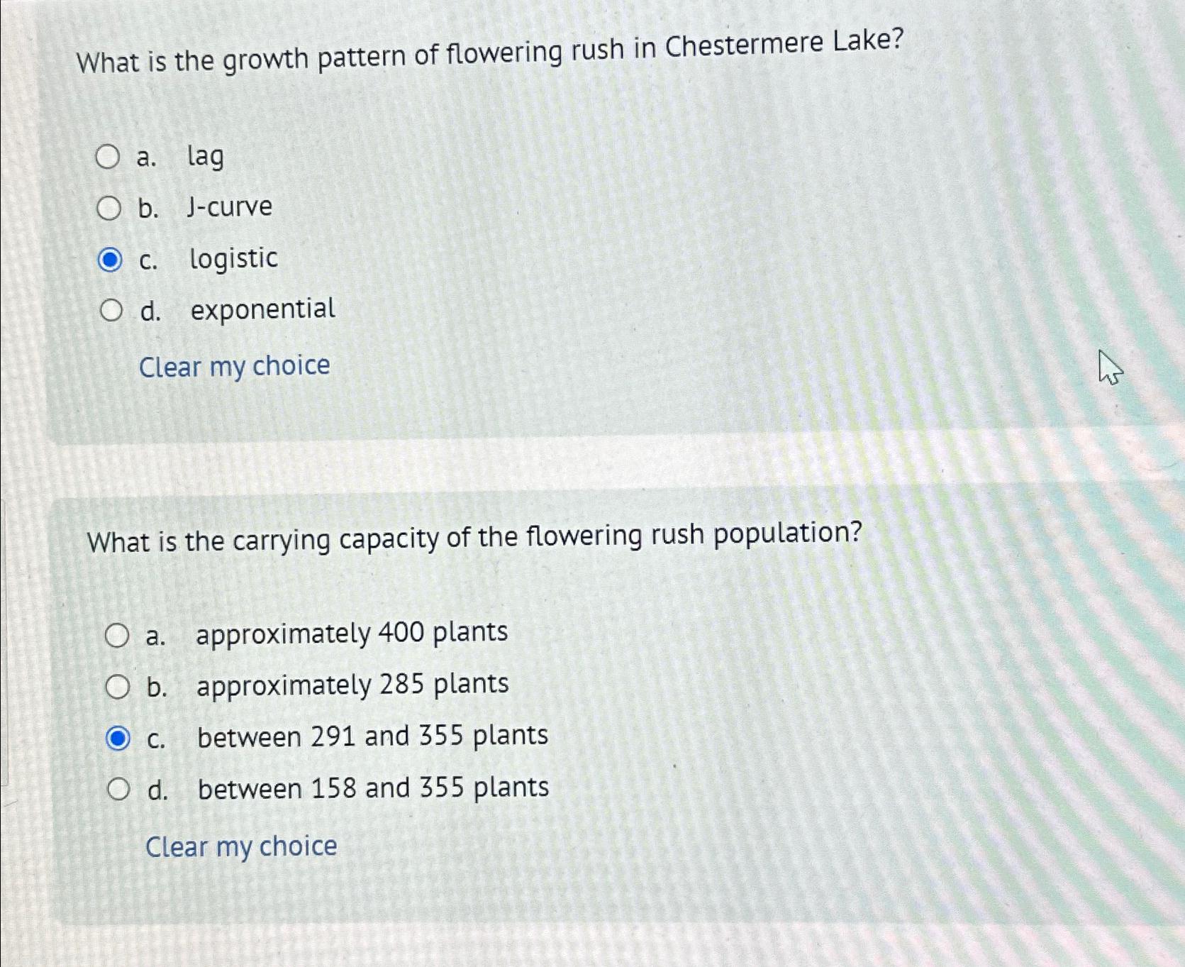 Solved What is the growth pattern of flowering rush in | Chegg.com