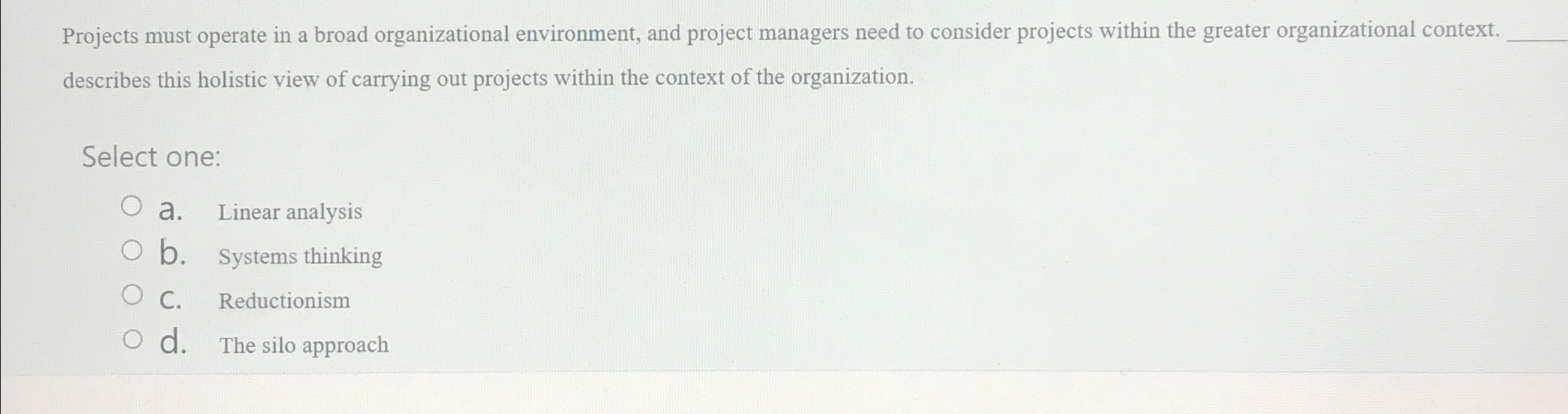Solved Projects must operate in a broad organizational | Chegg.com