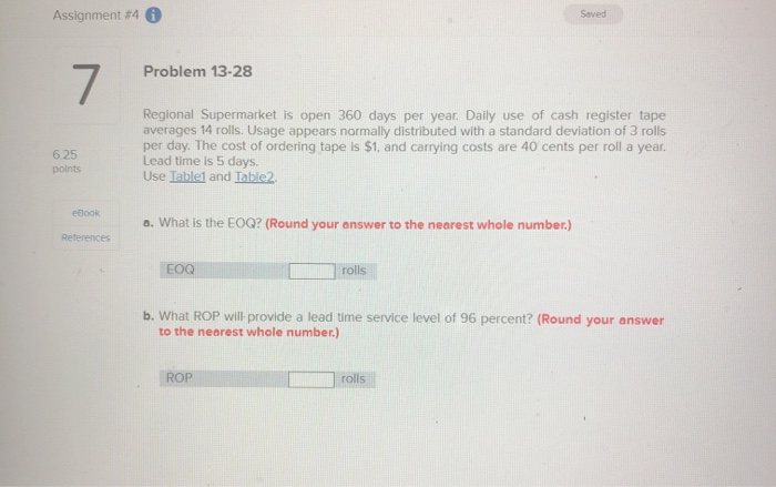Solved Assignment #4 Problem 13-28 Regional Supermarket is | Chegg.com