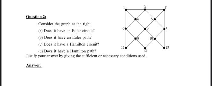Solved Question 2 Consider The Graph At The Right A 