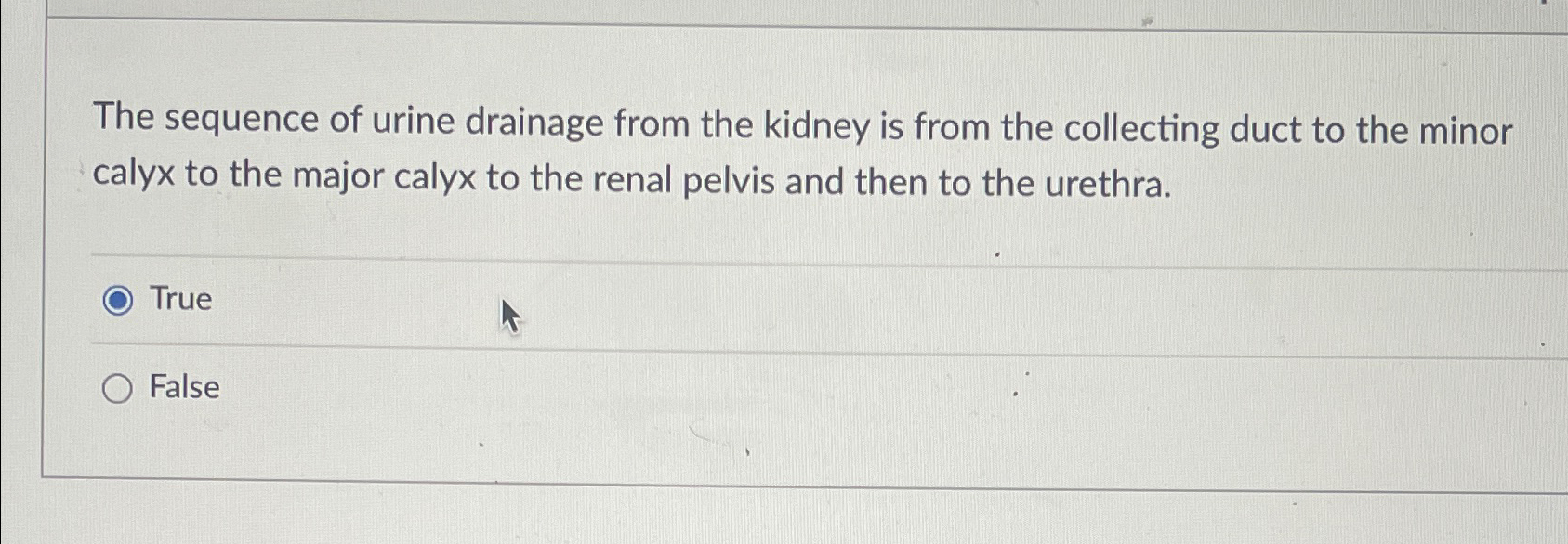 Solved The sequence of urine drainage from the kidney is | Chegg.com