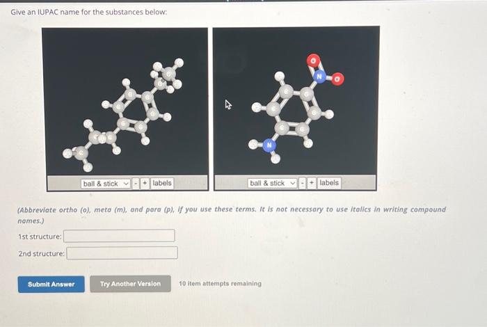 Solved Give an IUPAC name for the substances below: | Chegg.com