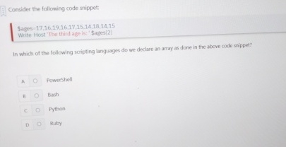 Solved Consider the following code snippet:Sages | Chegg.com
