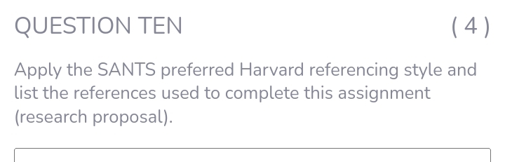 Solved QUESTION TENApply the SANTS preferred Harvard | Chegg.com