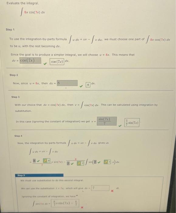 Solved Evaluate the integral. I Step 1 To use the | Chegg.com