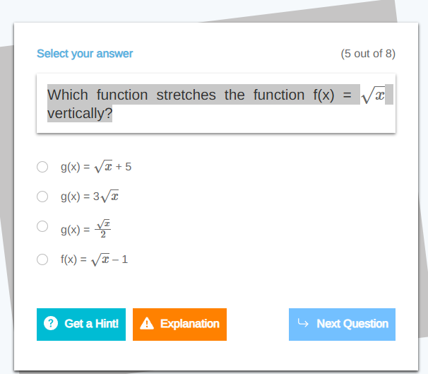 Solved Select your answer(5 ﻿out of 8)Which function | Chegg.com