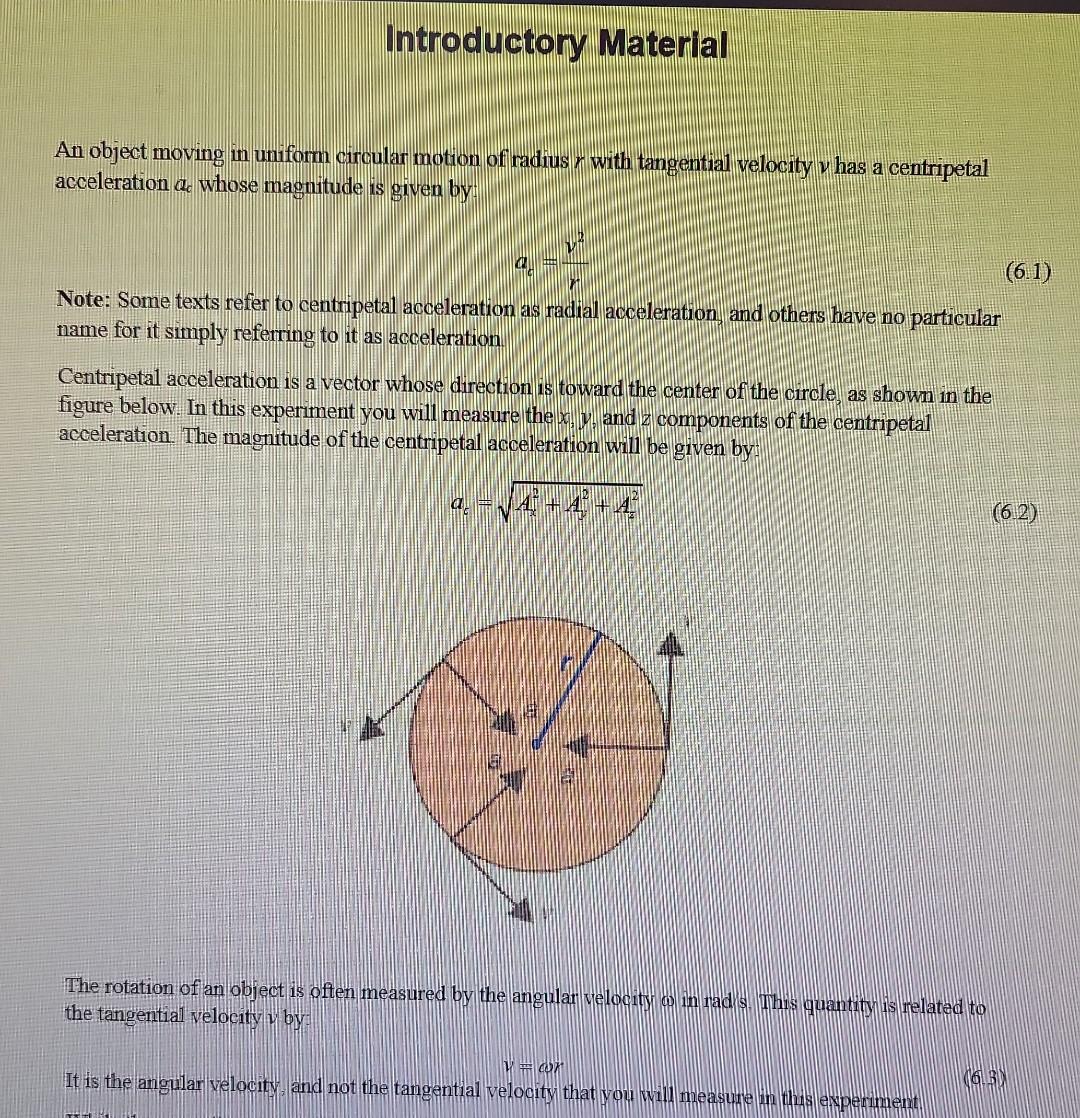 Solved Introductory Material An object moving in uniform | Chegg.com