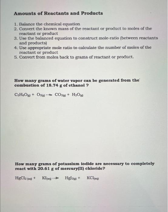Solved How To Write Balanced Chemical Equations 1 Write A