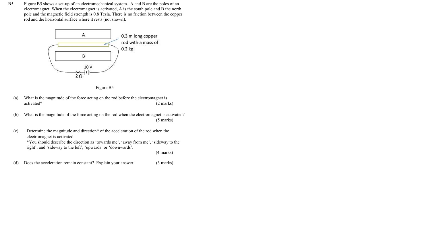 Solved PHY EST Sample 1 ﻿B5Please help me with the question | Chegg.com