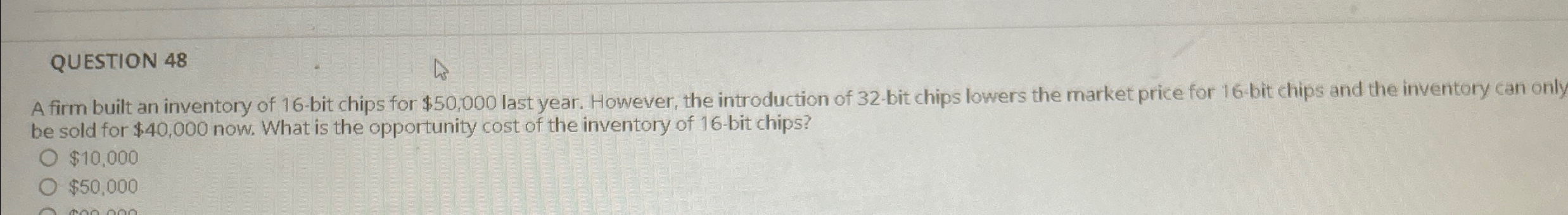 Solved QUESTION 48A firm built an inventory of 16 -bit chips | Chegg.com
