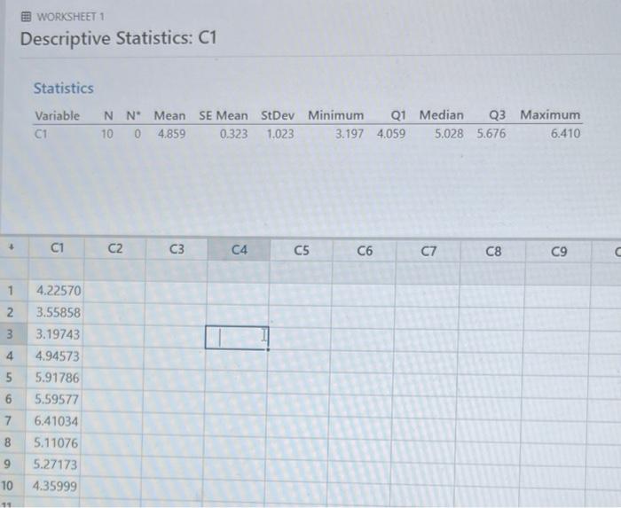 Solved use the 10 data given below.calculate manually the | Chegg.com
