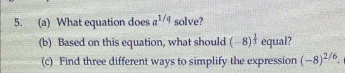 Solved (a) What equation does a1/9 solve? (b) Based on this | Chegg.com