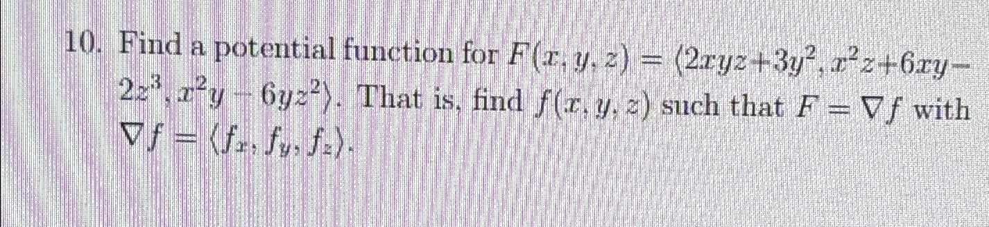 Solved Find a potential function for | Chegg.com