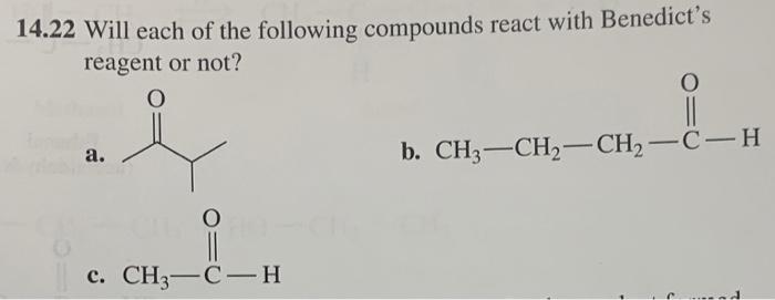 Solved 14.22 Will each of the following compounds react with | Chegg.com