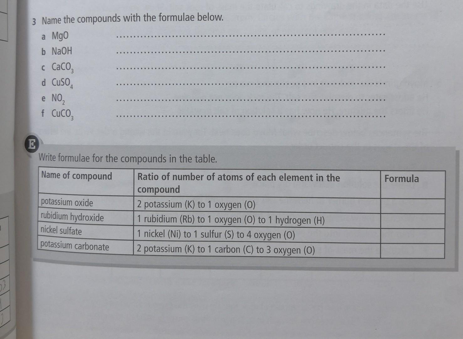 Solved 3 Name the compounds with the formulae below. a Mgo b | Chegg.com