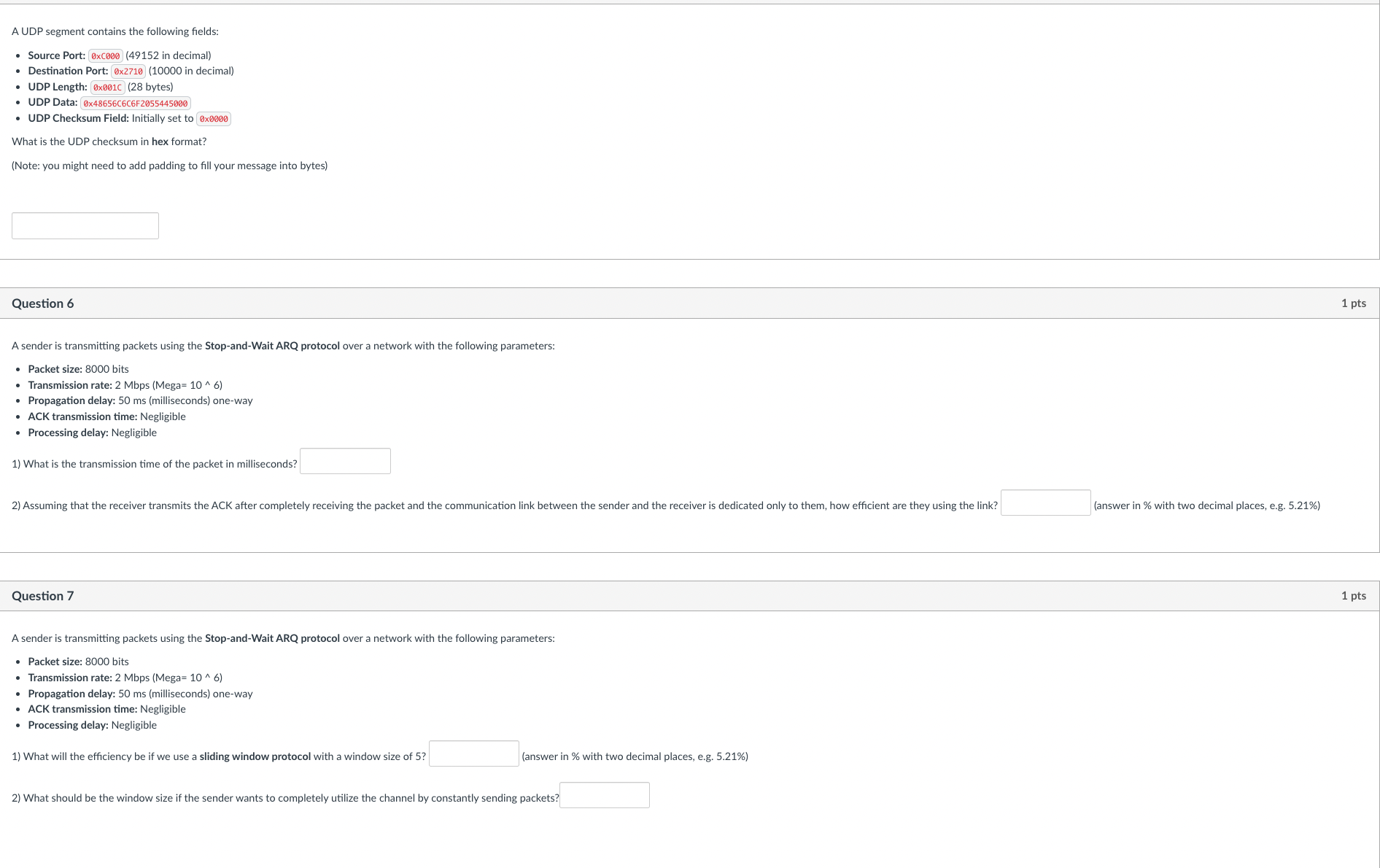 Solved A UDP segment contains the following fields: Source | Chegg.com