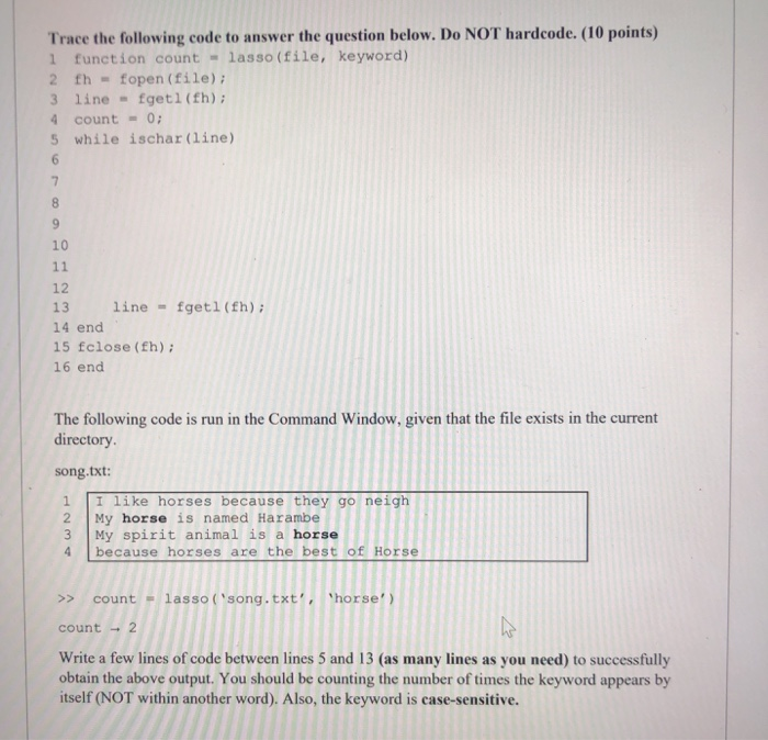 Solved Trace the following code to answer the question | Chegg.com