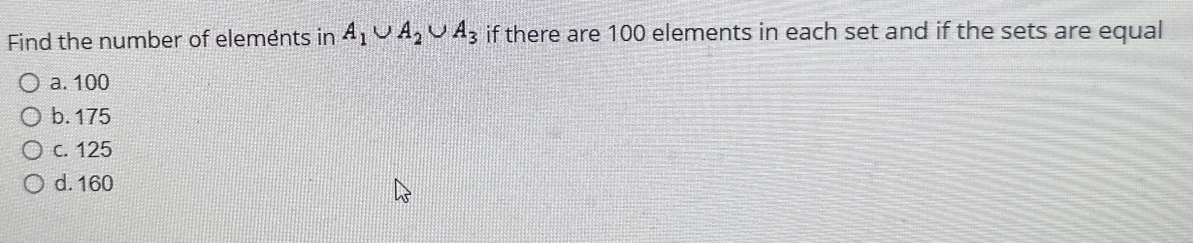 Solved Find the number of elemeints in A1∪A2∪A3 ﻿if there | Chegg.com