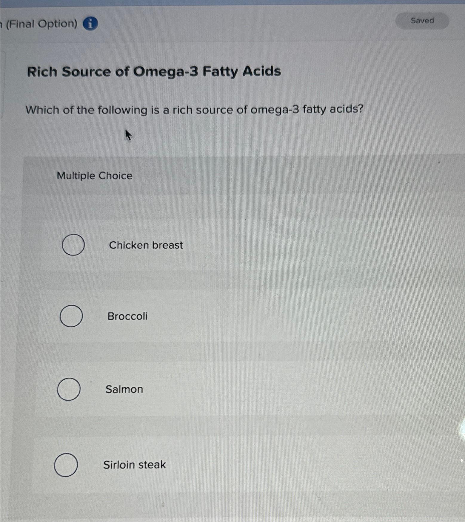 Solved (Final Option) ﻿iRich Source of Omega-3 ﻿Fatty | Chegg.com