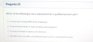 Solved Pregunta 22Which of the following is not a | Chegg.com
