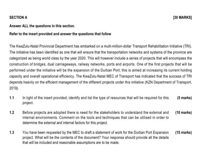 Solved SECTION A [30 MARKS] Answer ALL the questions in this | Chegg.com