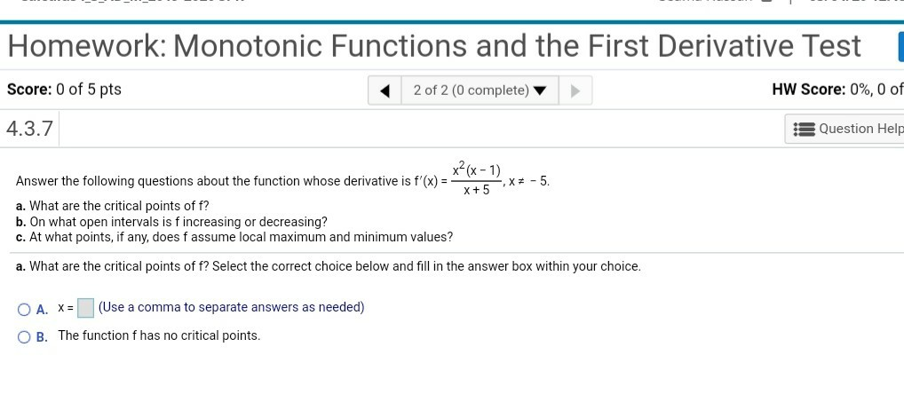 Solved Homework: Monotonic Functions and the First | Chegg.com
