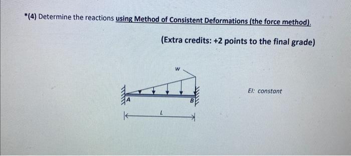 Solved *(4) Determine the reactions using Method of | Chegg.com