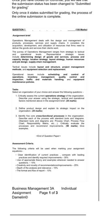 Solved the submission status has been changed to "Submitted | Chegg.com