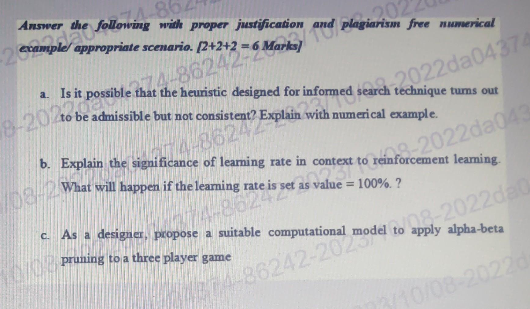 Solved Answer the following with proper justification and | Chegg.com