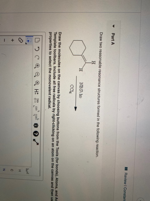 Solved Review Constant Part A Draw two reasonable resonance | Chegg.com