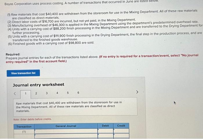 Solved Bayas Corporation uses process costing. A number of | Chegg.com