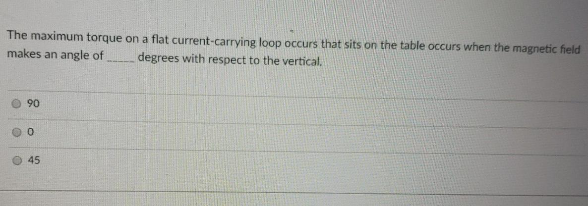 Solved The maximum torque on a flat current-carrying loop | Chegg.com