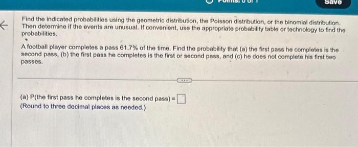 Solved Find the indicated probabilities using the geometric | Chegg.com