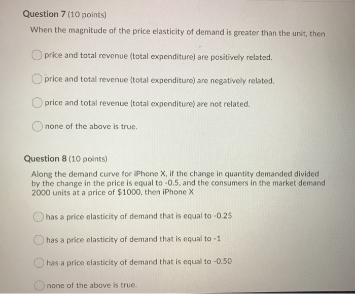 Solved Question 1 (10 points) Saved Price elasticity of | Chegg.com Solved Question 1 (10 points) Saved Price elasticity of | Chegg.com